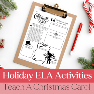 Christmas Holiday ELA Activities for Middle and High School - Building ...