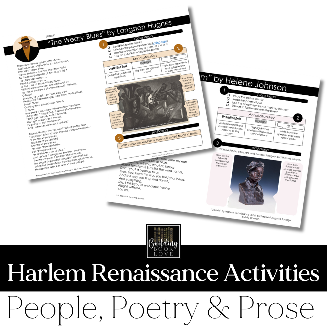 Creative Activities for Teaching the Harlem Renaissance - Building Book ...
