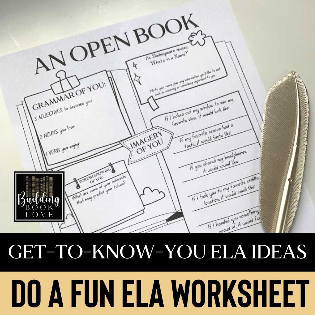 Get-to-Know-You Activities for Secondary Language Arts Class - Building ...