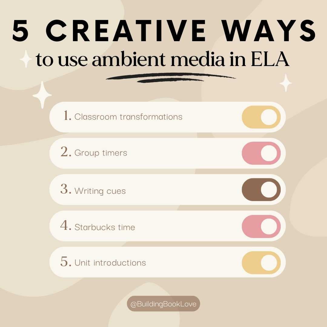 5 creative ways to use ambient media in ELA - Building Book Love