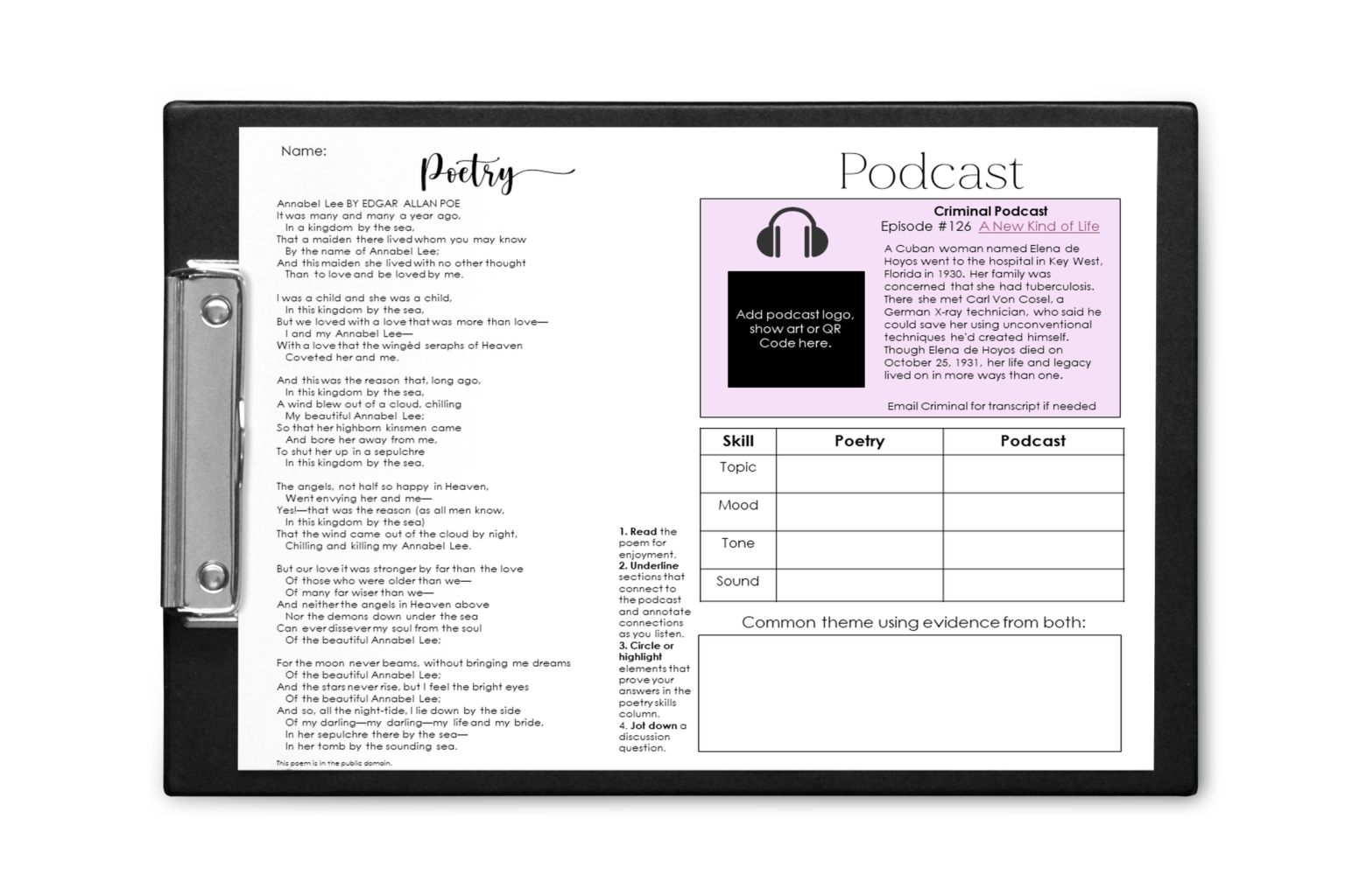 ELA Podcast Pairings for Middle and High School - Building Book Love