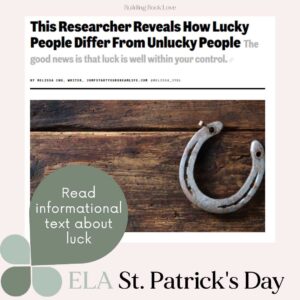 St. Patrick’s Day ELA Activities for Middle and High School - Building ...