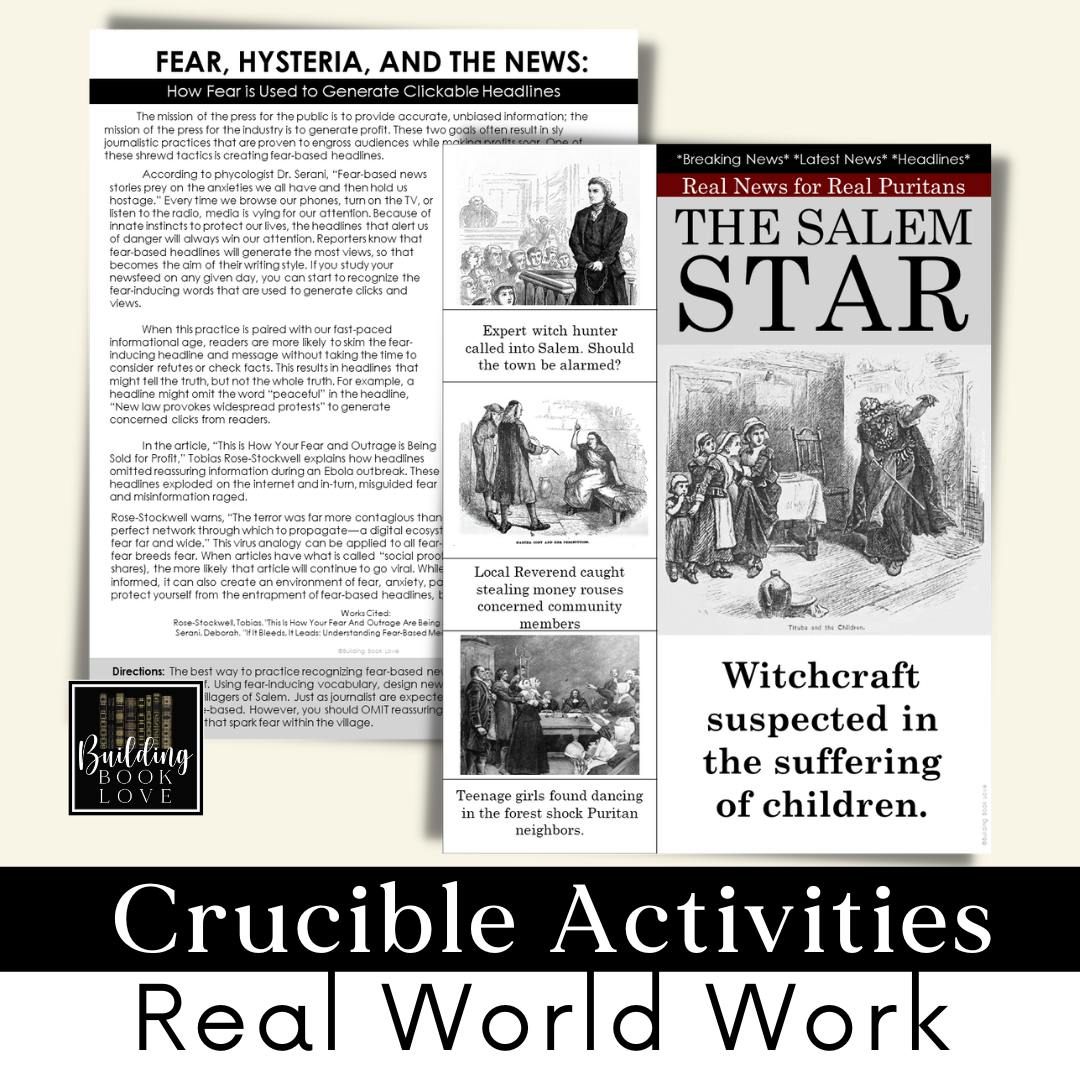 Meaningful and Fun Activities for Teaching The Crucible - Building Book ...