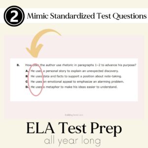 Middle and High School ELA Test Prep All Year Long - Building Book Love