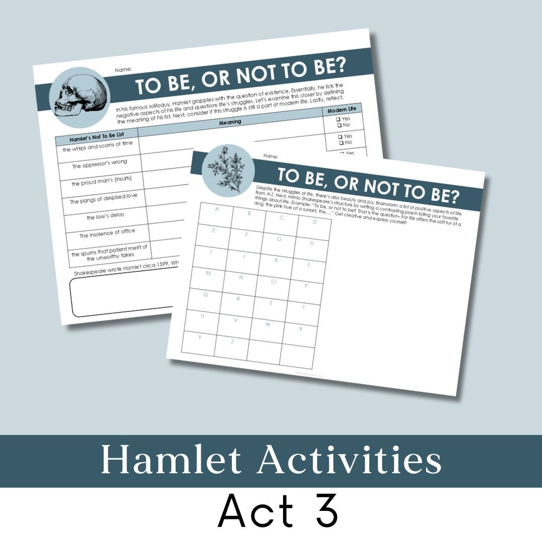 Hamlet Activities: Introduction, Lessons, and Teaching Ideas - Building ...