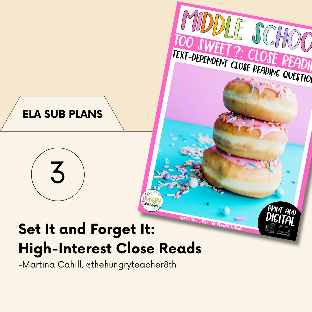 ELA Emergency Sub Plans for Middle School and High School English ...