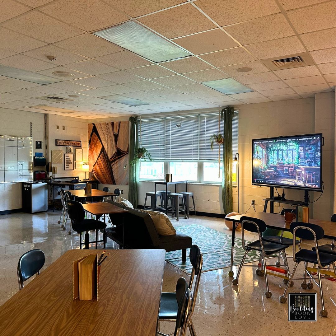 Cozy Cafe Themed Junior High ELA Classroom - Building Book Love
