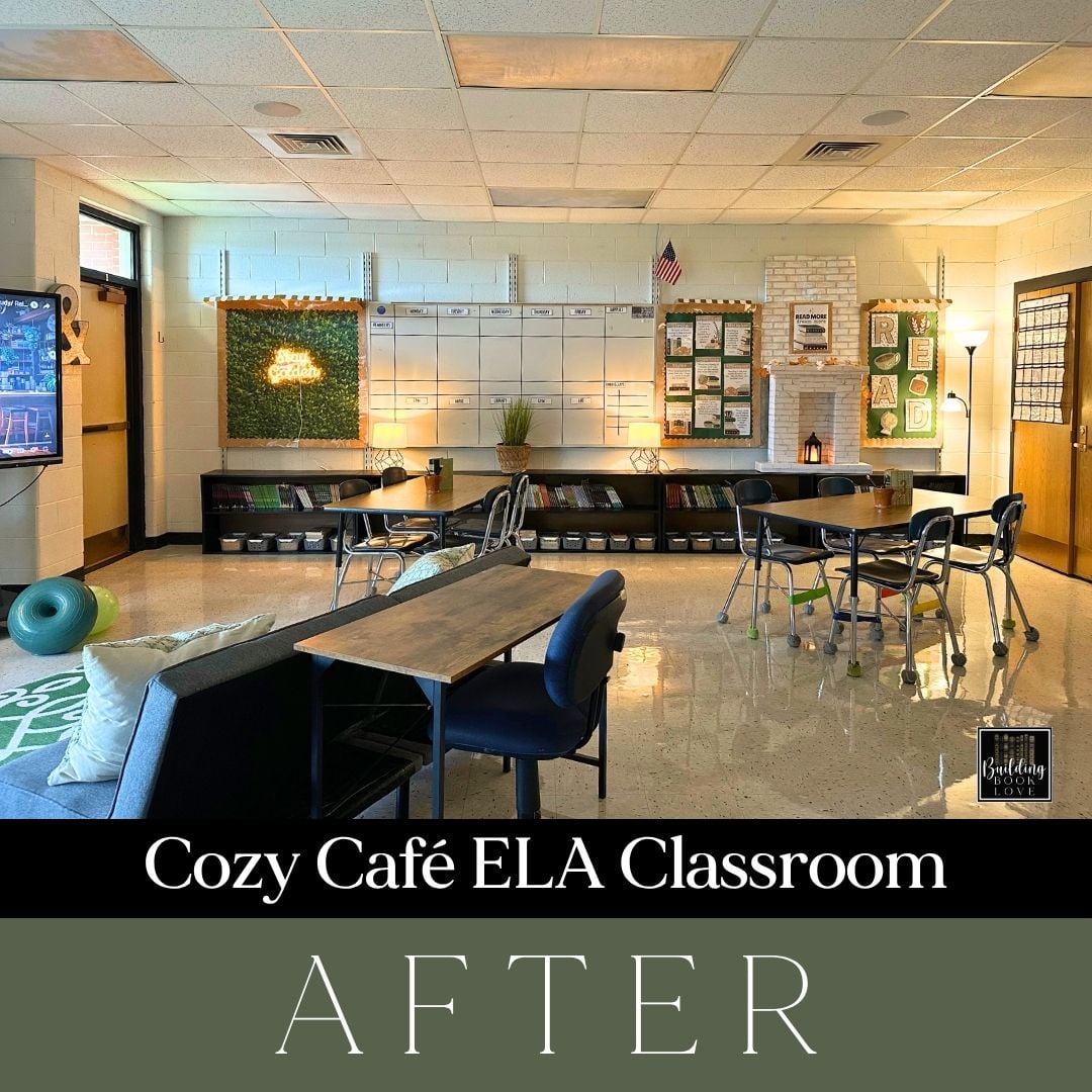 Cozy Cafe Themed Junior High ELA Classroom - Building Book Love