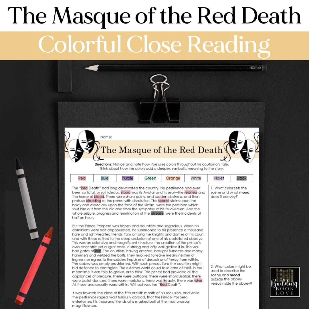 Color Symbolism: The Masque of the Red Death Activities - Building Book ...