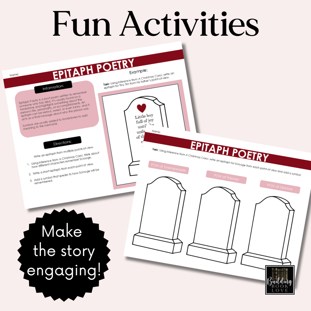 A Christmas Carol Teaching Ideas: Activities for a Festive Novel Study ...